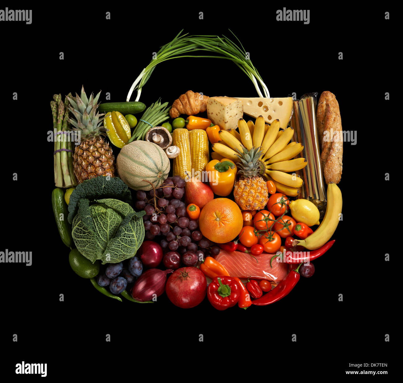 Food variety groceries assorted basket hi-res stock photography and ...