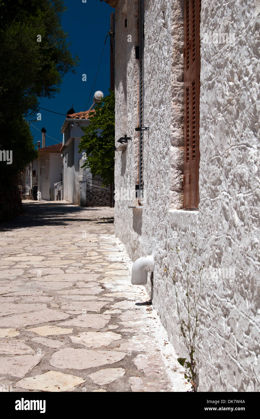 The Greek town of Vathi on the Ionian island of Meganisi Stock Photo ...