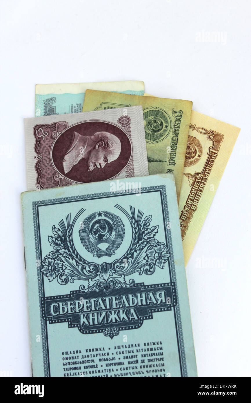 savings-bank book of bank of the USSR and the Soviet roubles Stock ...