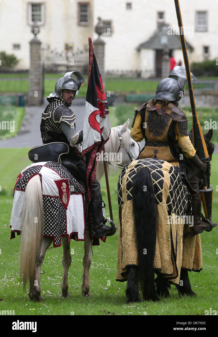 People take part in rehearsals for a Medieval Fayre at Traquair House ...