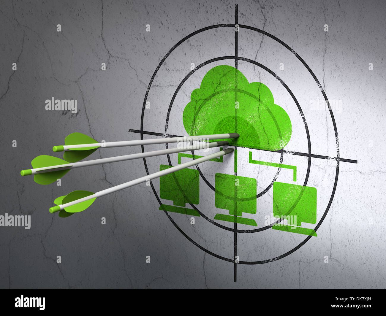 Cloud networking concept: arrows in Cloud Network target Stock Photo ...