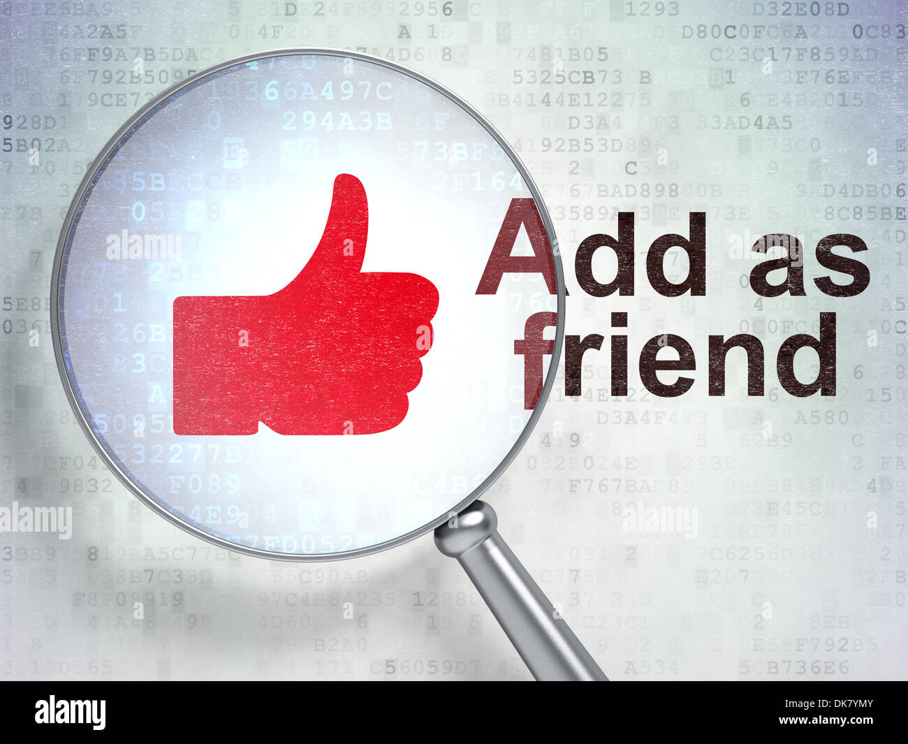 Social network concept: Thumb Up and Add as Friend Stock Photo - Alamy