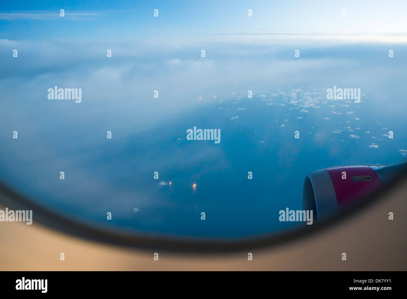 Night view Out Of Airplane Window Stock Photo - Alamy