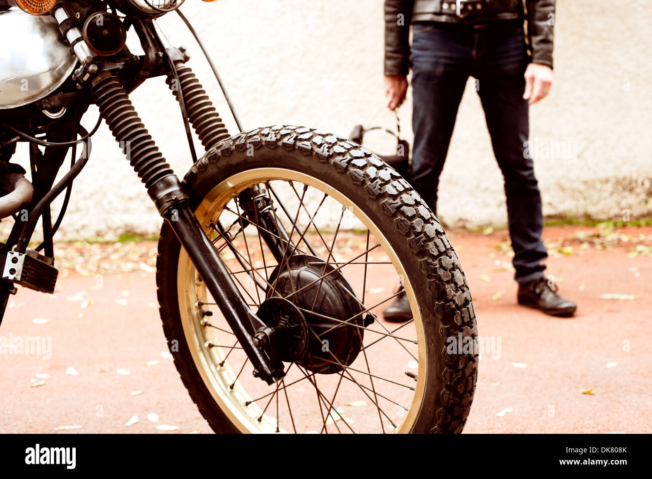 Man and his motorcycle Stock Photo - Alamy