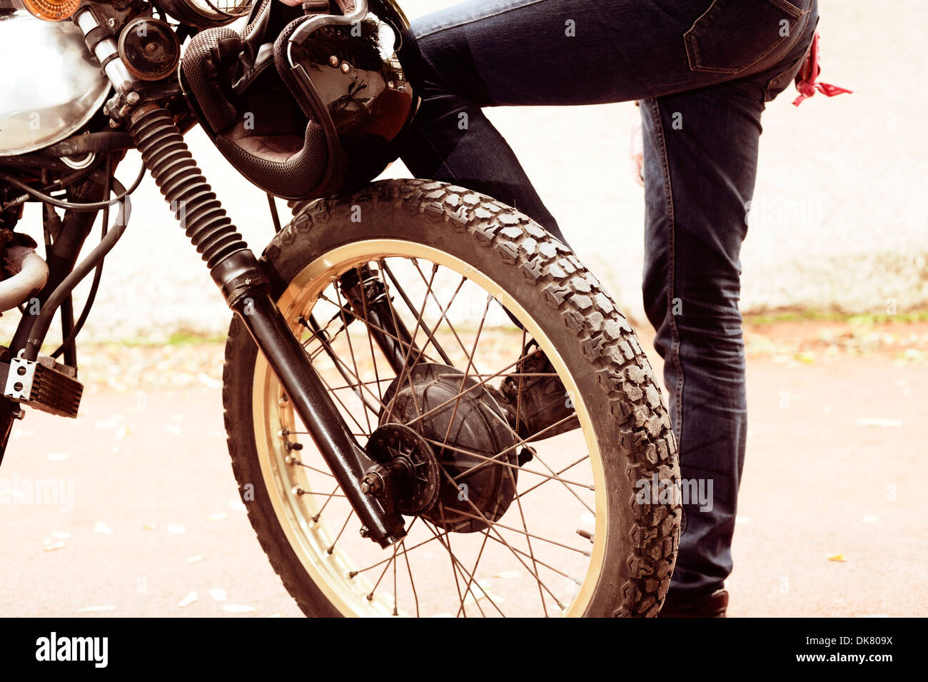 Man and his motorcycle Stock Photo - Alamy