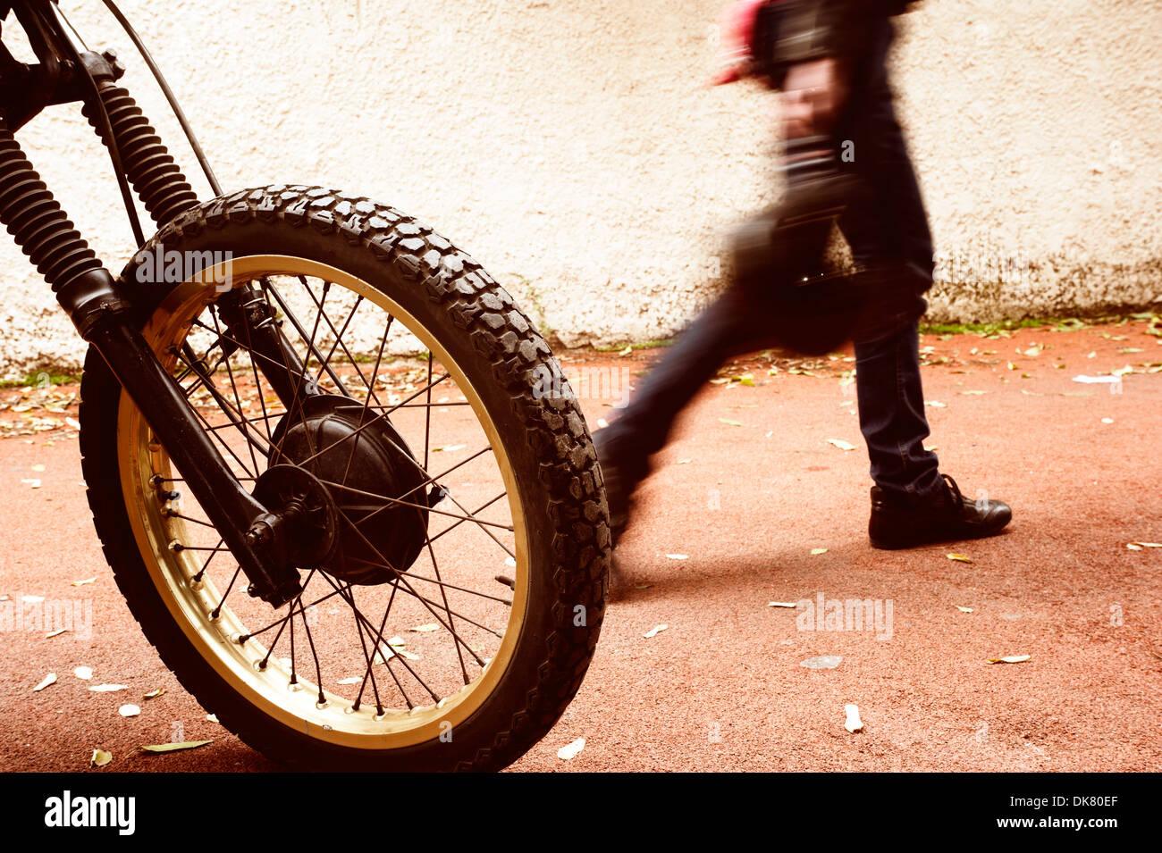 Man and his motorcycle Stock Photo - Alamy