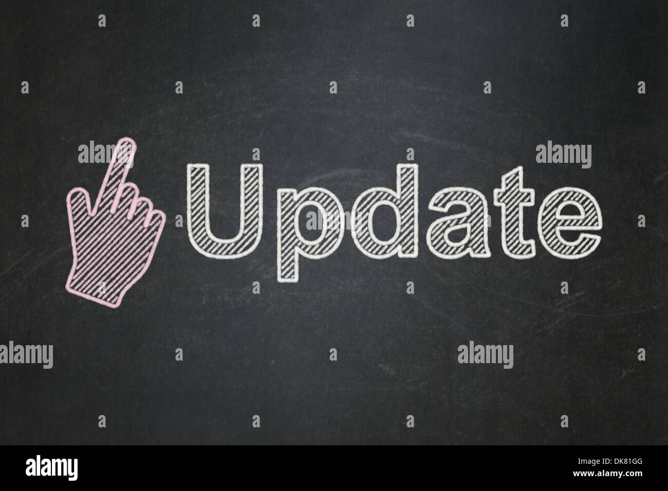 Web design concept: Mouse Cursor and Update on chalkboard Stock Photo ...
