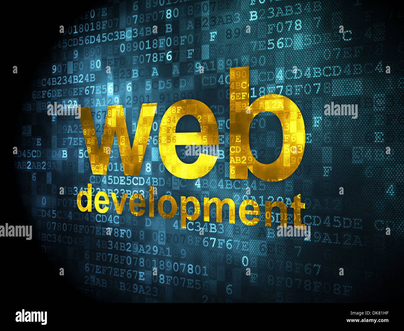 SEO web design concept: Web Development on digital background Stock ...
