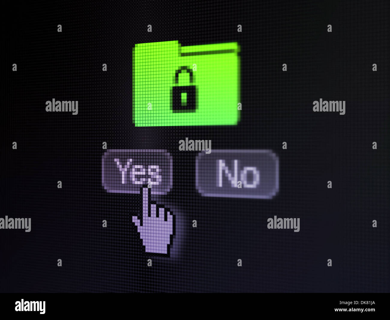 Finance concept: Folder With Lock on digital computer screen Stock Photo - Alamy