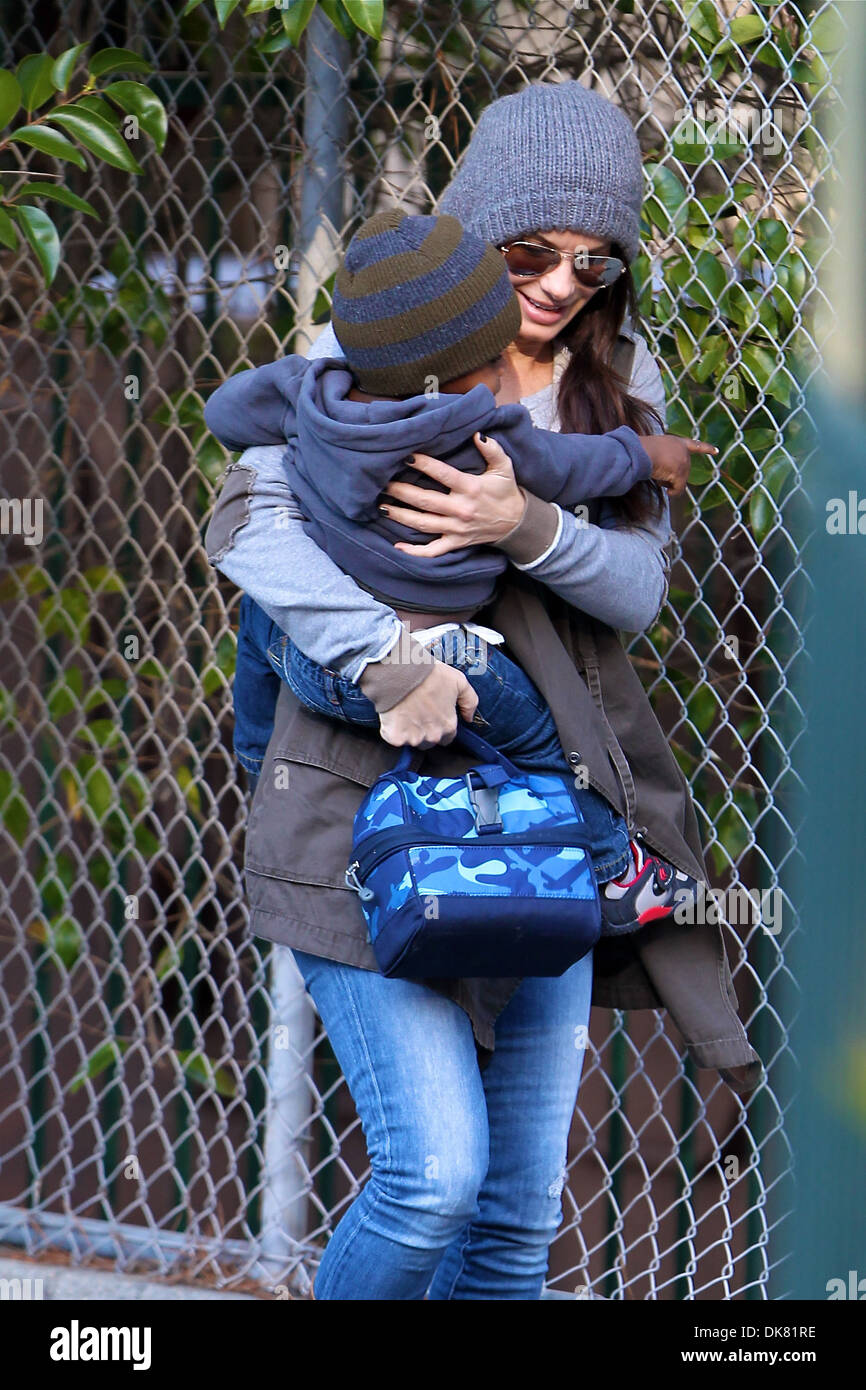 Sandra Bullock and son Louis Bardo Bullock seen dropping off her two ...