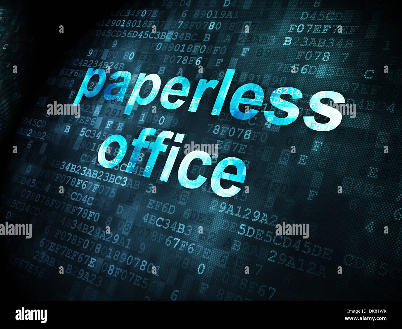 Business concept: Paperless Office on digital background Stock Photo ...