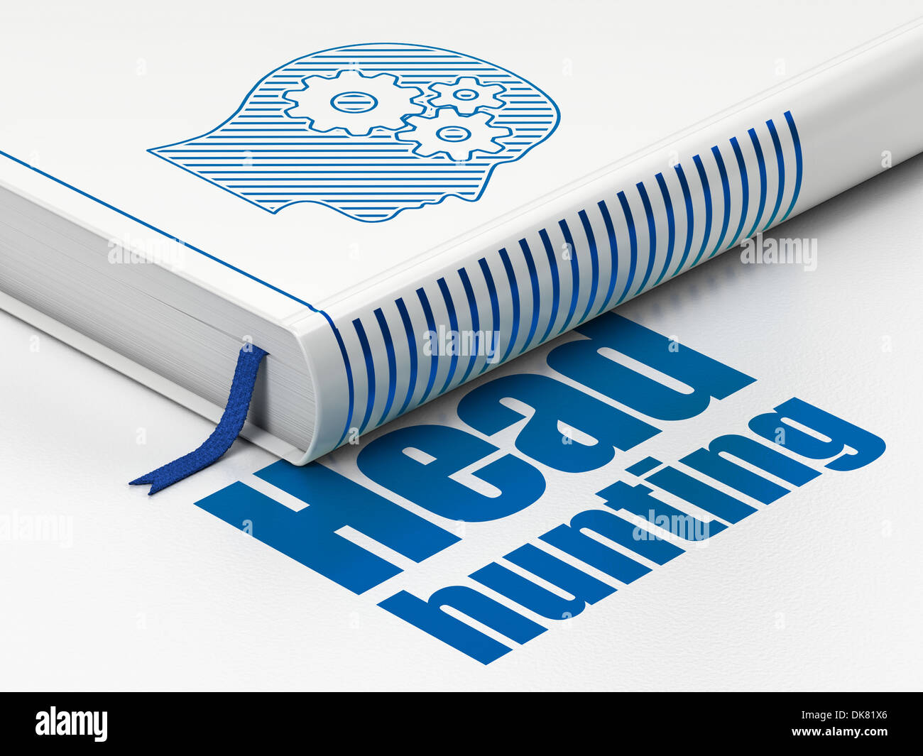 Finance concept: book Head With Gears, Head Hunting on white Stock ...