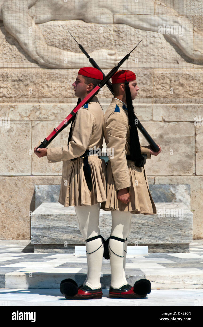 The Greek Presidential Guard at the Tomb of the Unknown Soldier in ...