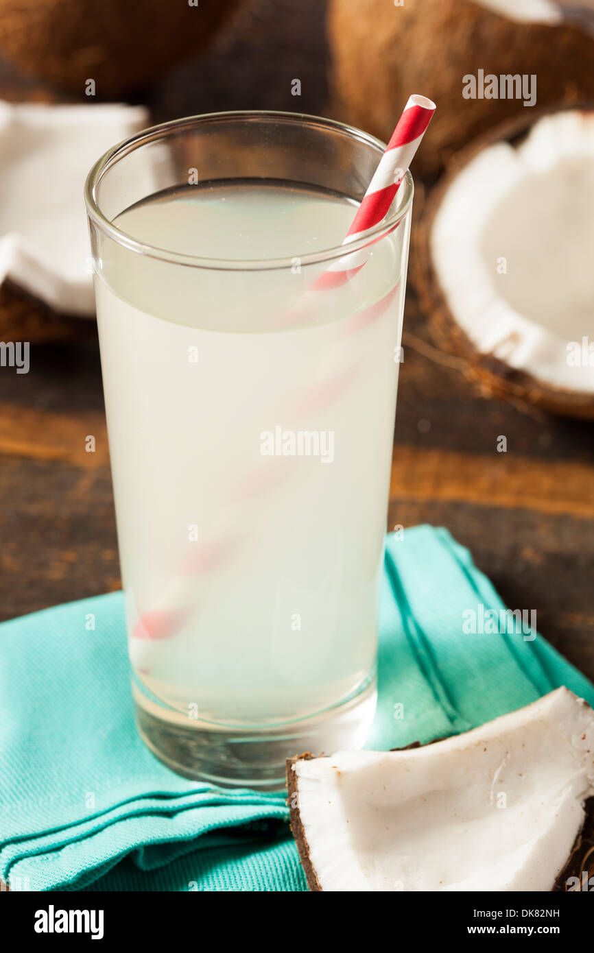 Fresh Organic Coconut Water in a Glass Stock Photo - Alamy