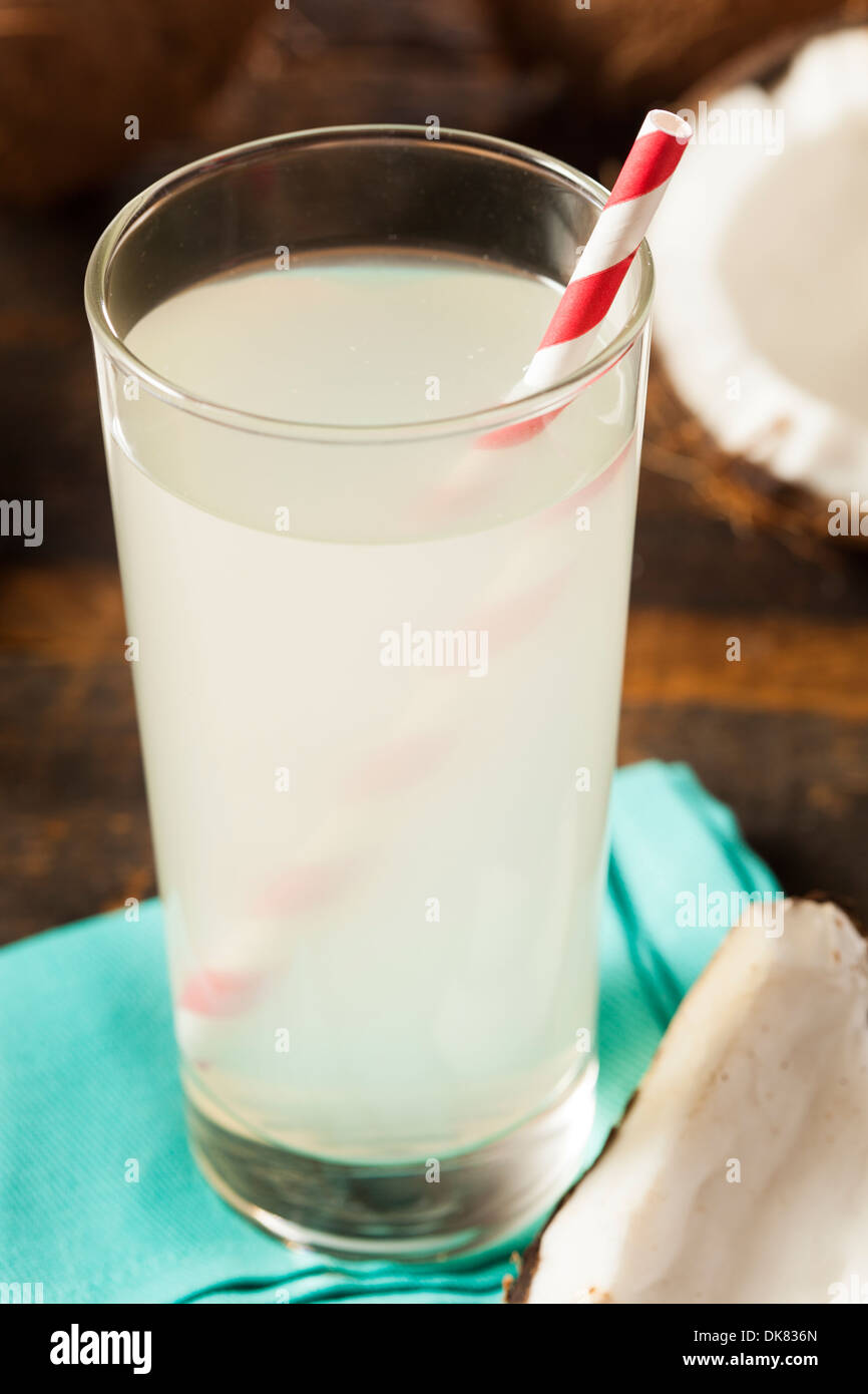 Fresh Organic Coconut Water in a Glass Stock Photo - Alamy