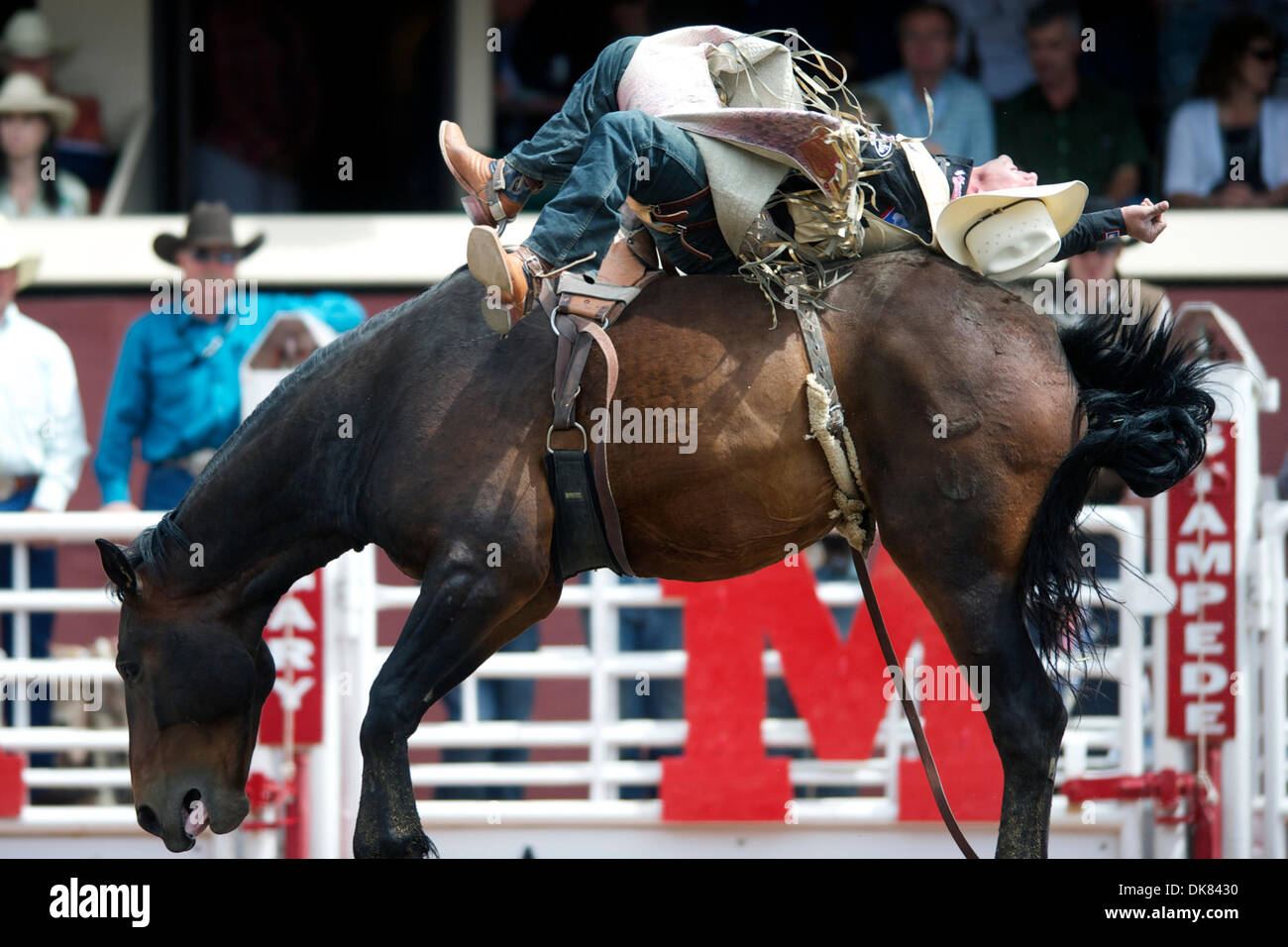 July 9, 2011 - Calgary, Alberta, Canada - Bareback rider Kelly ...