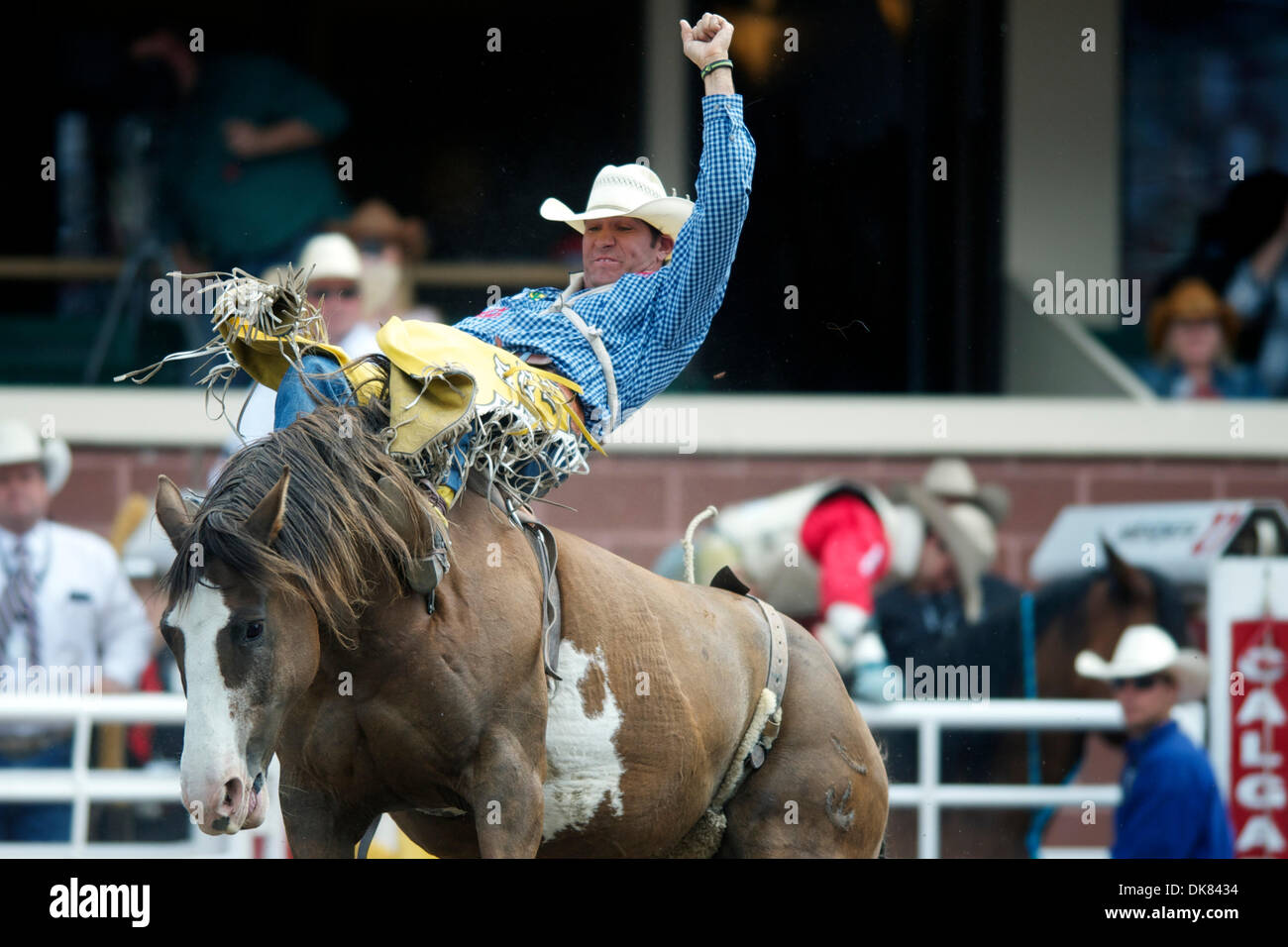 July 9, 2011 - Calgary, Alberta, Canada - Bareback rider Bobby Mote of ...