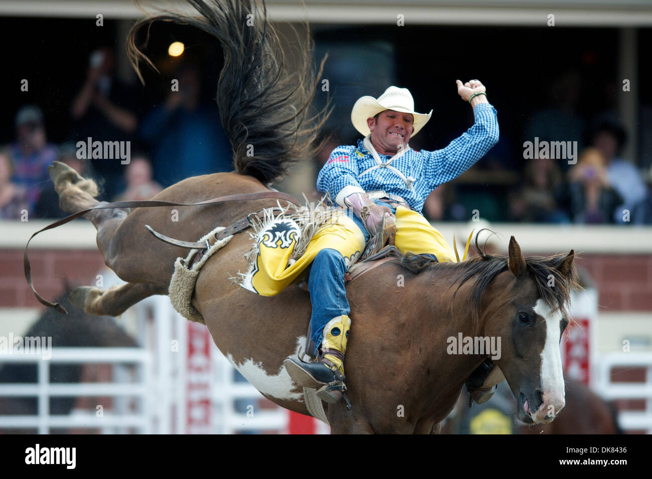 July 9, 2011 - Calgary, Alberta, Canada - Bareback rider Bobby Mote of ...