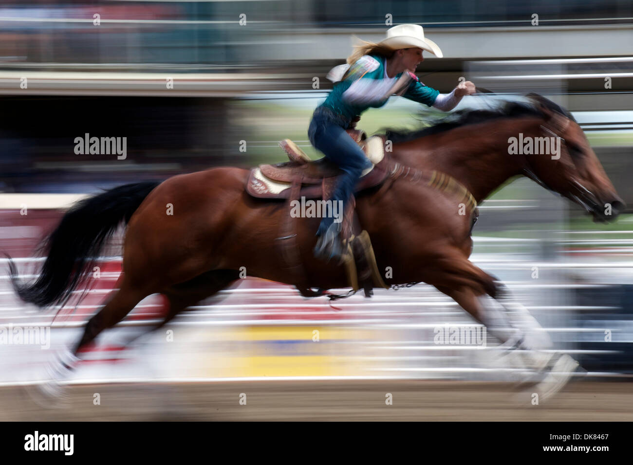 July 9, 2011 - Calgary, Alberta, Canada - Barrel racer Lindsay Sears of ...