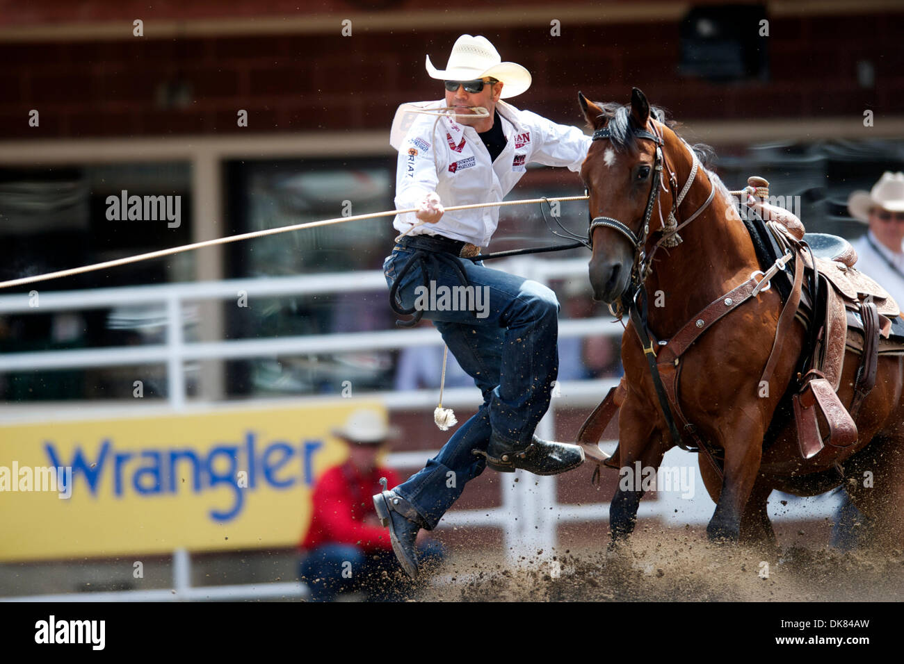 July 9, 2011 - Calgary, Alberta, Canada - Tie-down roper Stran Smith of ...