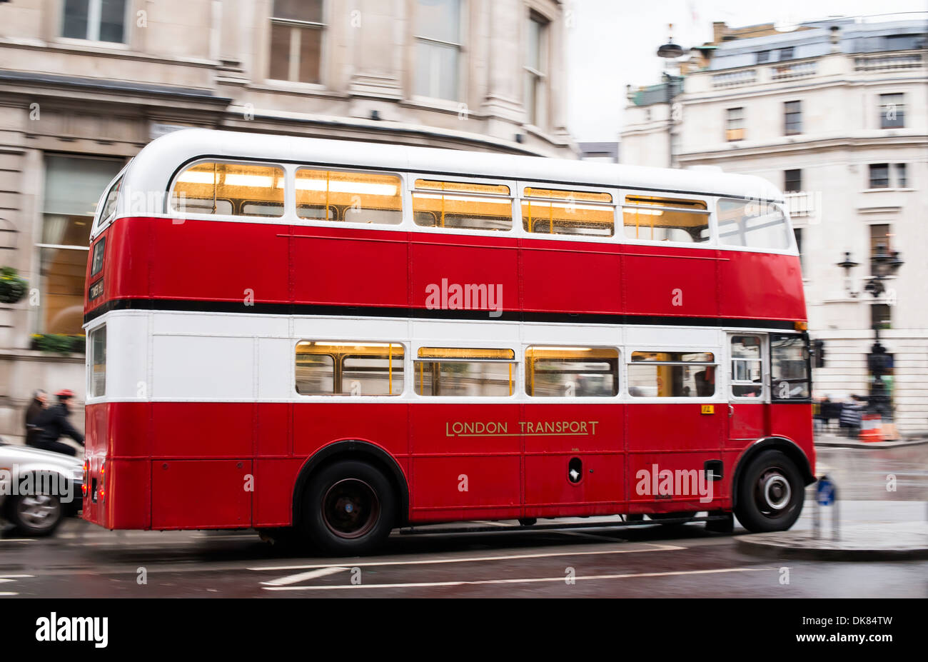Red vintage bus in London. London City tour Stock Photo - Alamy