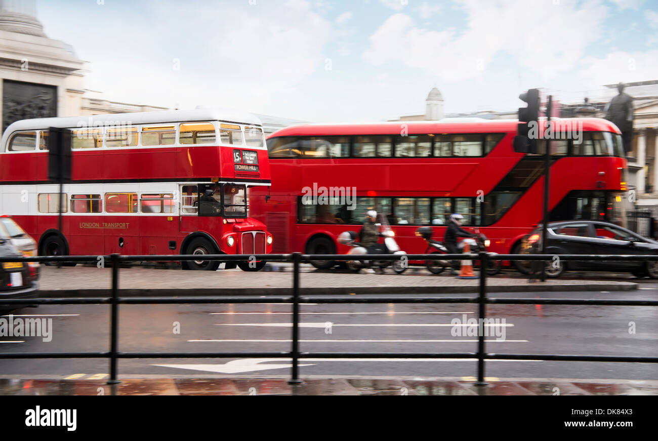 Red vintage bus in London. London City tour Stock Photo - Alamy