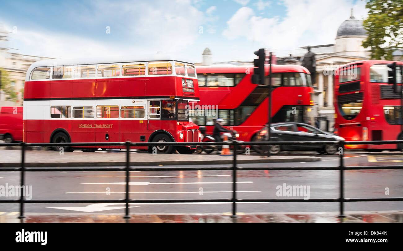 Red vintage bus in London. London City tour Stock Photo - Alamy