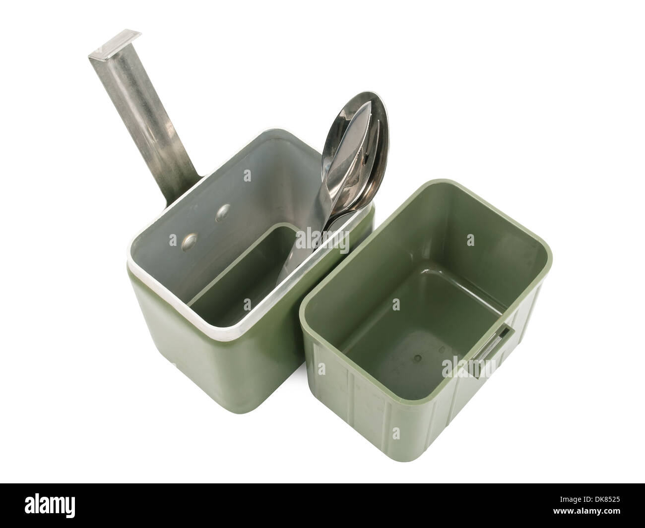 military lunch box isolated on white background Stock Photo - Alamy