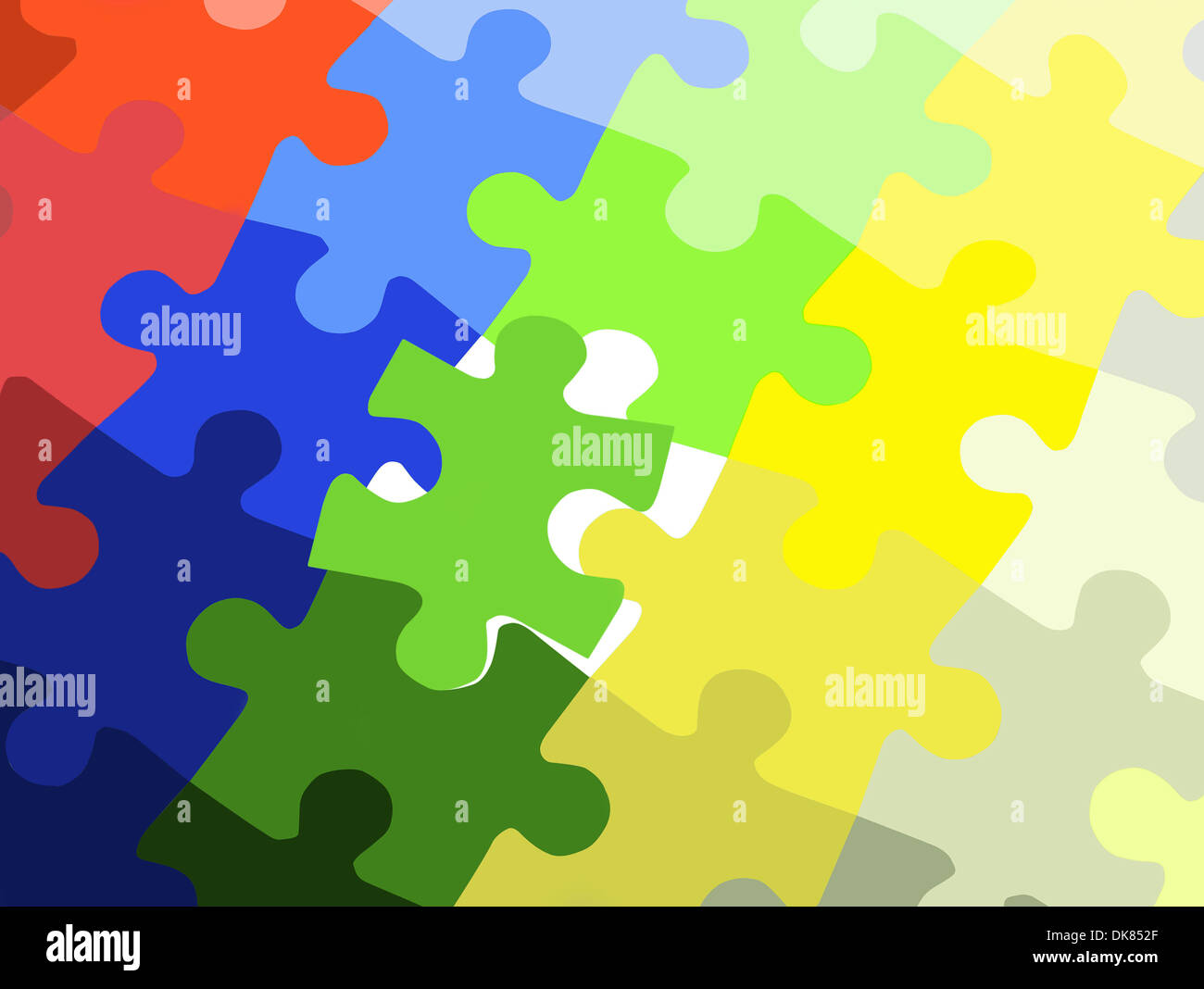 complete colorful puzzle set, illustration Stock Photo - Alamy
