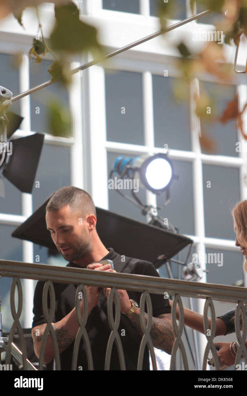 Adam Levine at Grove to appear on entertainment news programme 'Extra ...