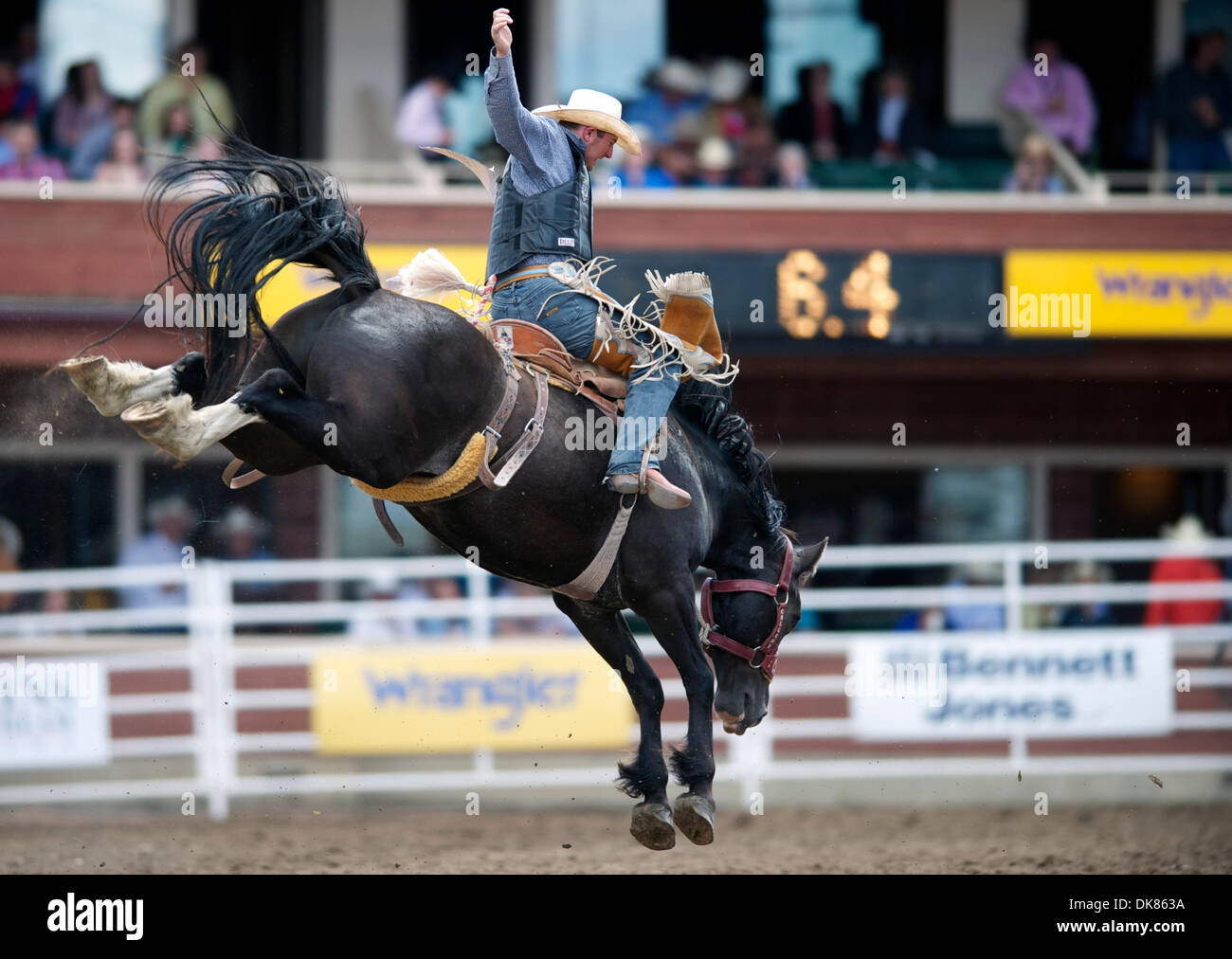 July 10, 2011 - Calgary, Alberta, Canada - Saddle bronc rider Jeffery ...