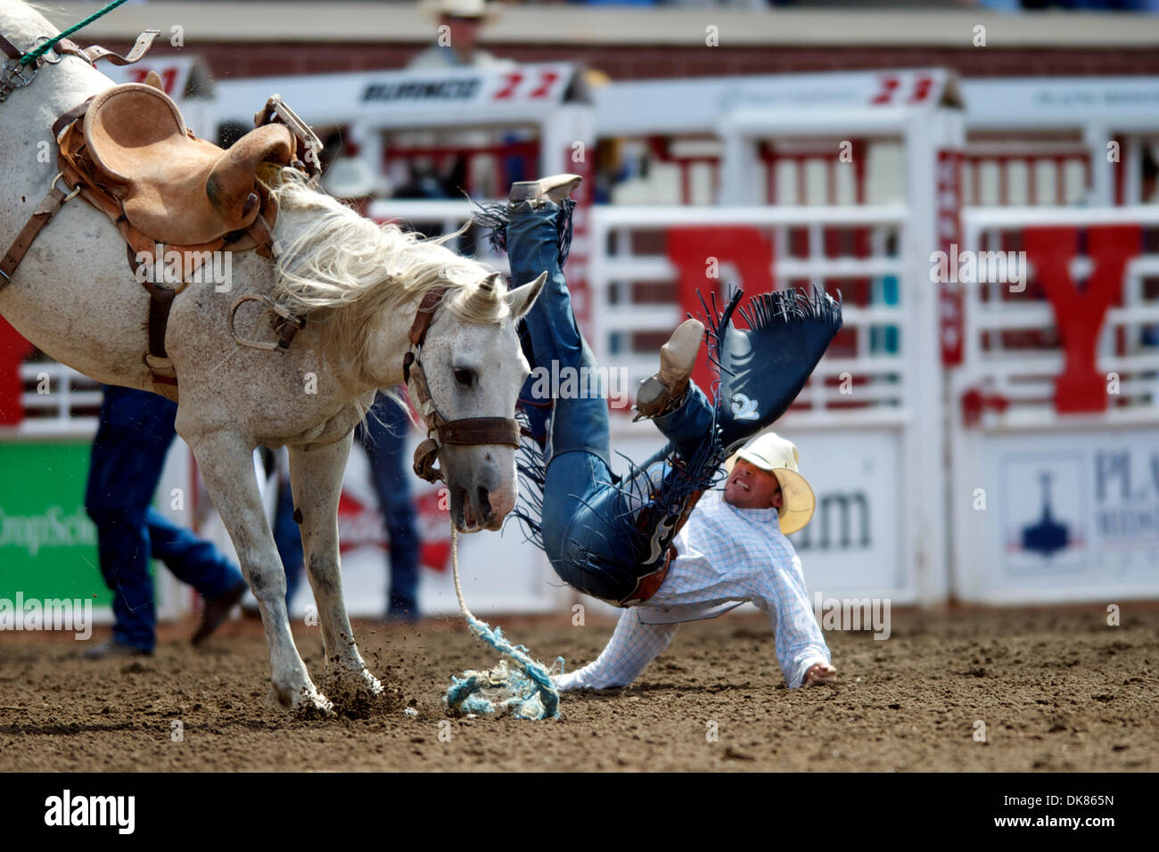 July 10, 2011 - Calgary, Alberta, Canada - Saddle bronc rider Tyler ...