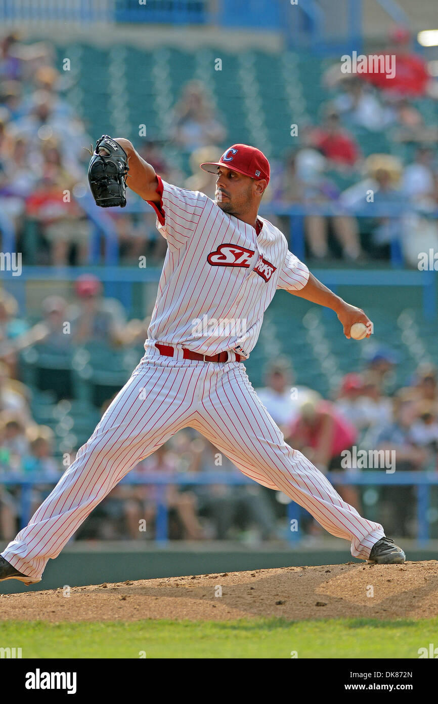 July 10, 2011 - Camden, New Jersey, U.S - Camden Riversharks pitcher ...
