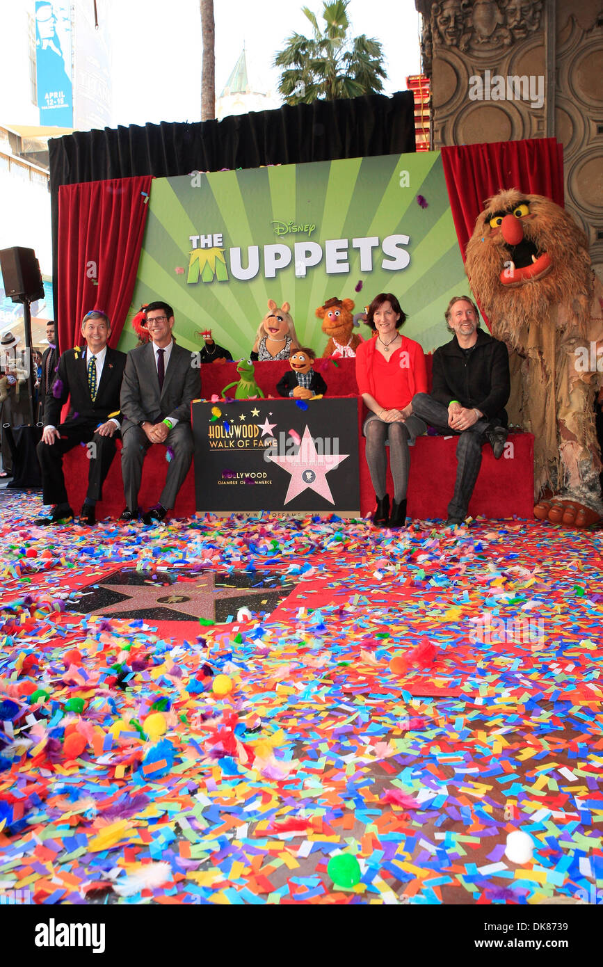 Leron Gubler Rich Ross Lisa Henson Sean Henson Muppets are honored with ...