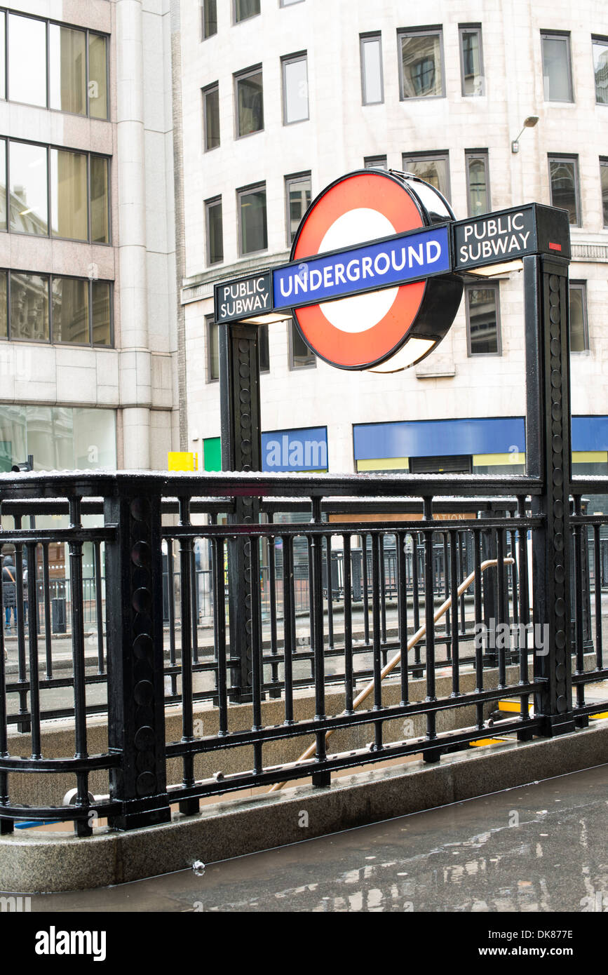 Subway station and subway sign in London Stock Photo - Alamy