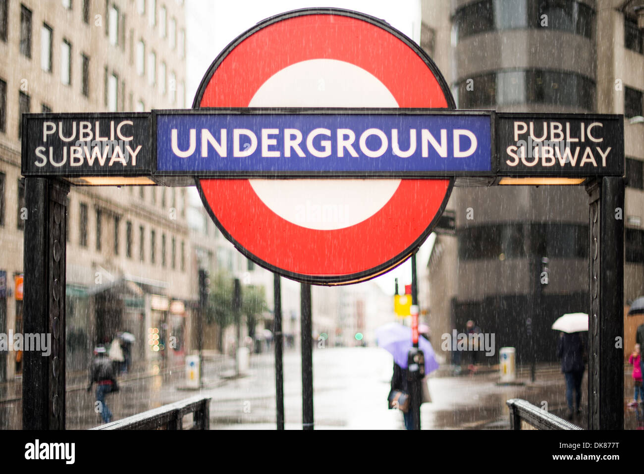 Subway station and subway sign in London Stock Photo - Alamy