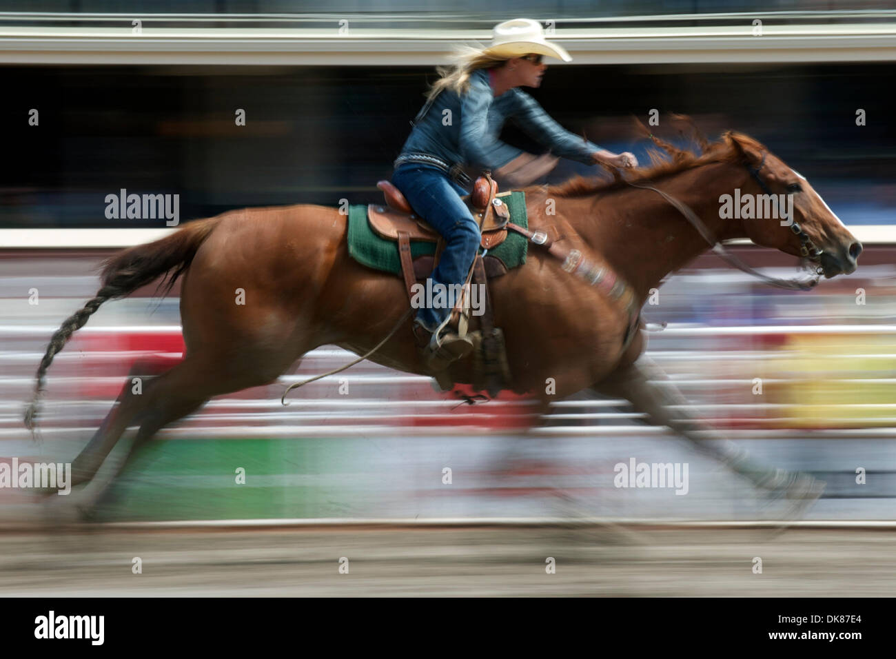 July 11, 2011 - Calgary, Alberta, Canada - Barrel racer Angie Meadors ...