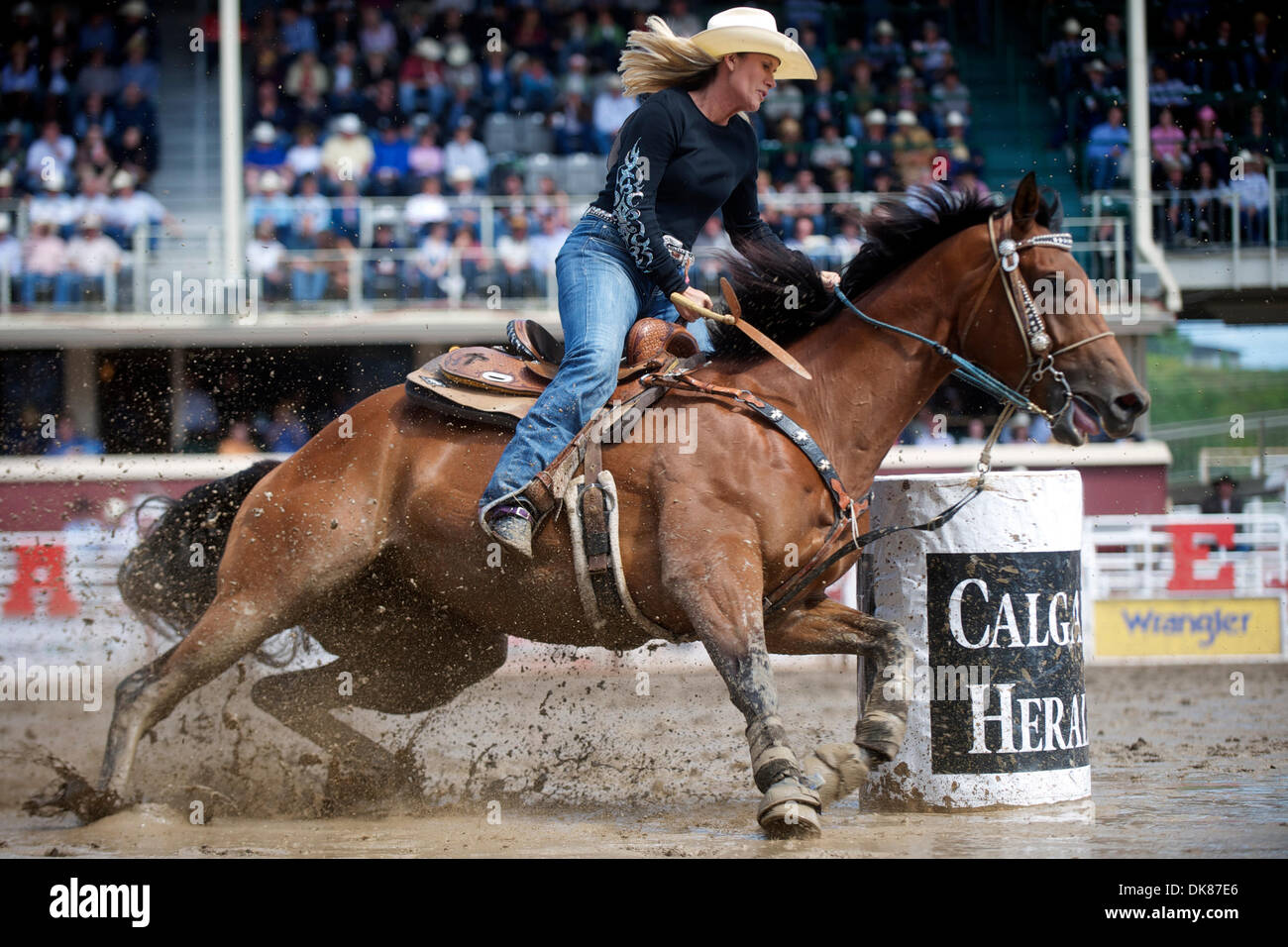 July 11, 2011 - Calgary, Alberta, Canada - Barrel racer Sherrylynn ...
