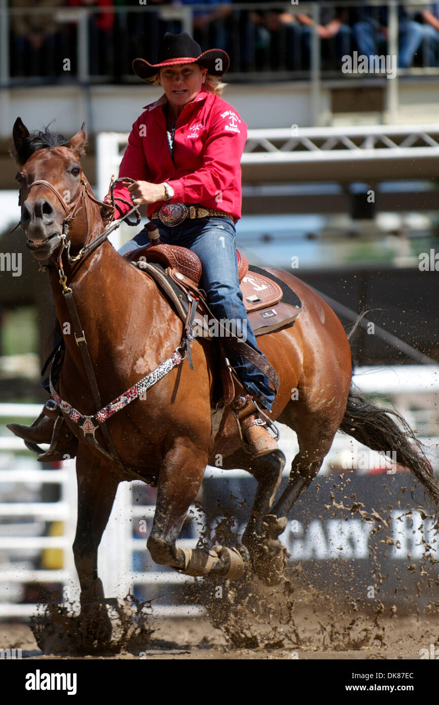 July 11, 2011 - Calgary, Alberta, Canada - Barrel racer Benette ...