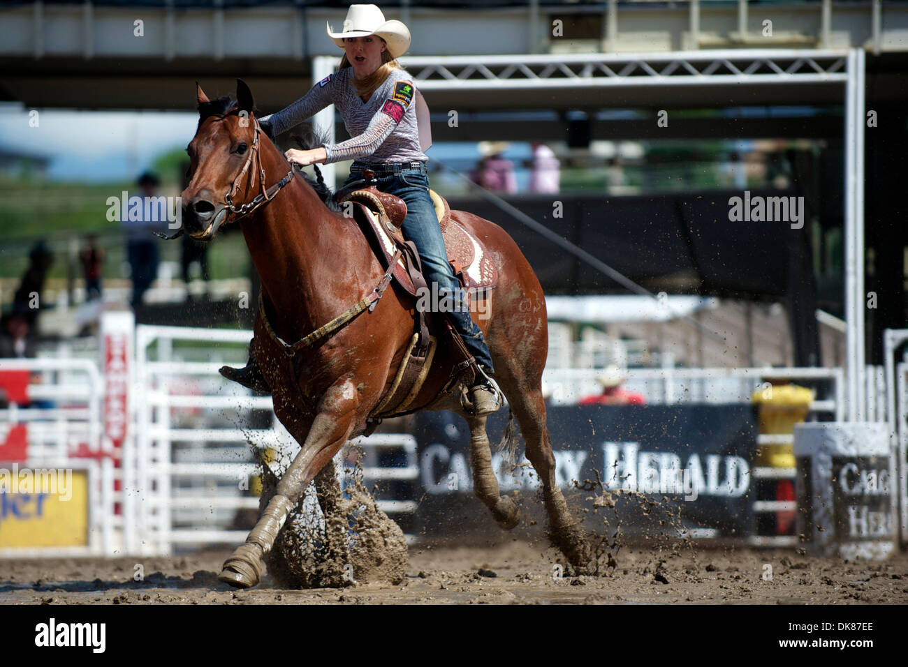 July 11, 2011 - Calgary, Alberta, Canada - Barrel racer Lindsay Sears ...