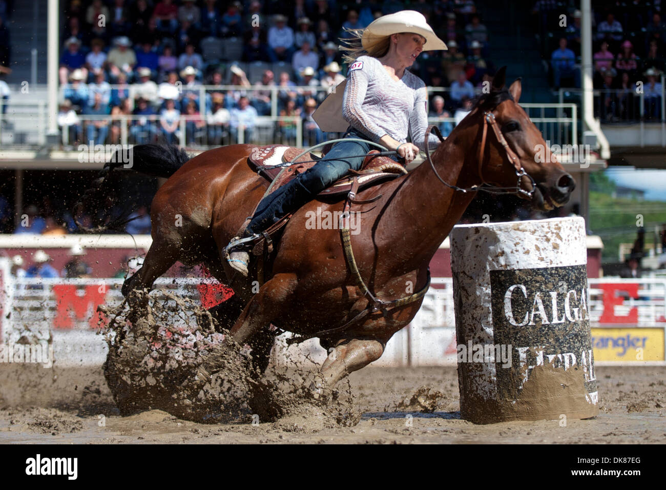 July 11, 2011 - Calgary, Alberta, Canada - Barrel racer Lindsay Sears ...