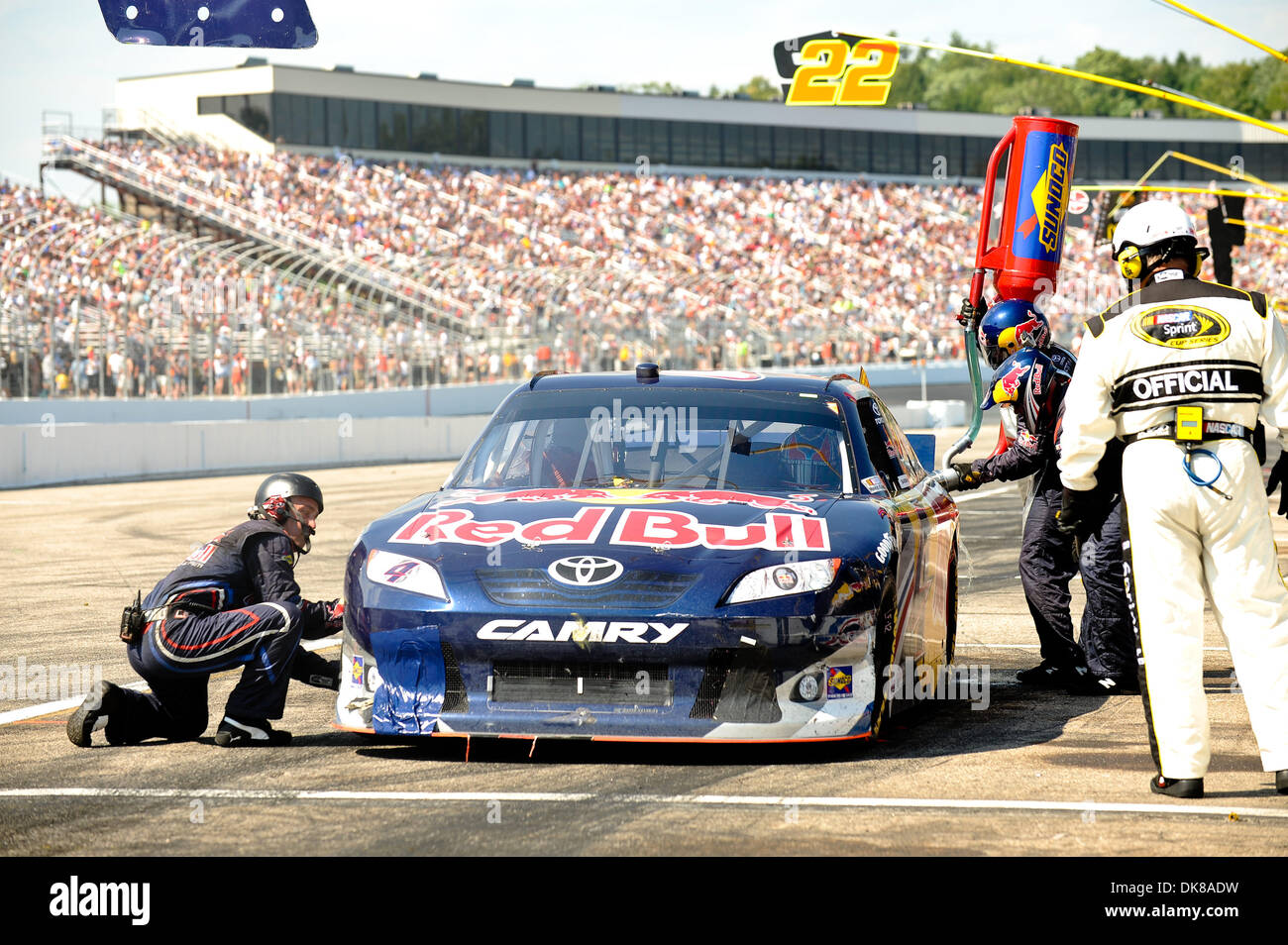 July 17, 2011 - Loudon, New Hampshire, U.S - The #4 Red Bull receives a ...