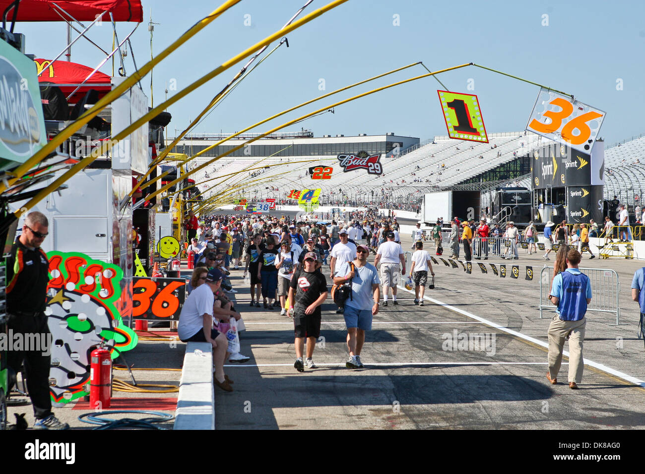 July 17, 2011 - Loudon, New Hampshire, U.S - Race fans fill pit row ...