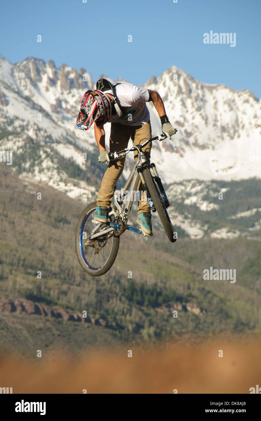 June 02, 2011 - Vail, Colorado, U.S. - A rider in the slopestyle event ...