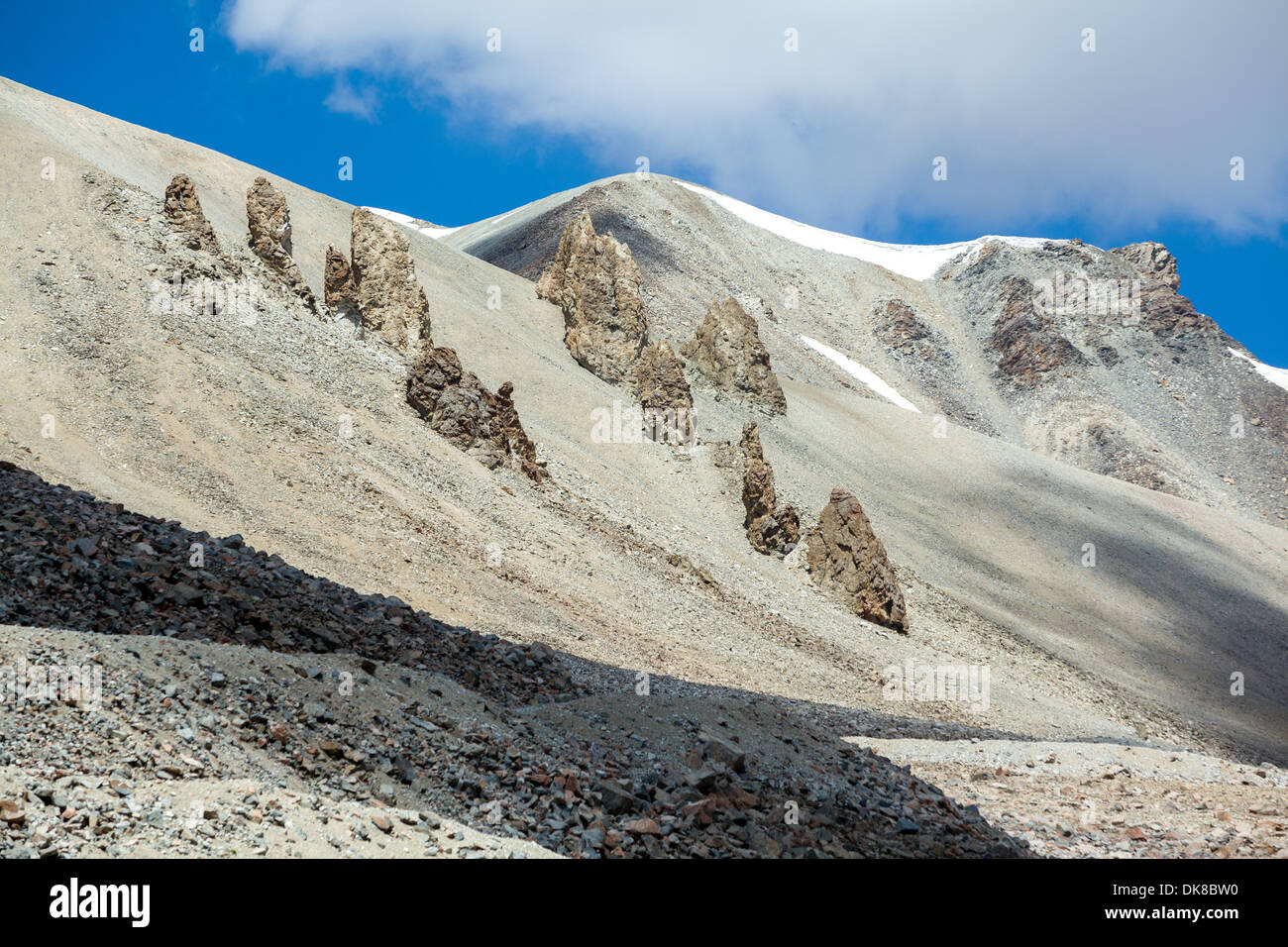 Sharp bald rocks in Tien Shan mountain range Stock Photo - Alamy