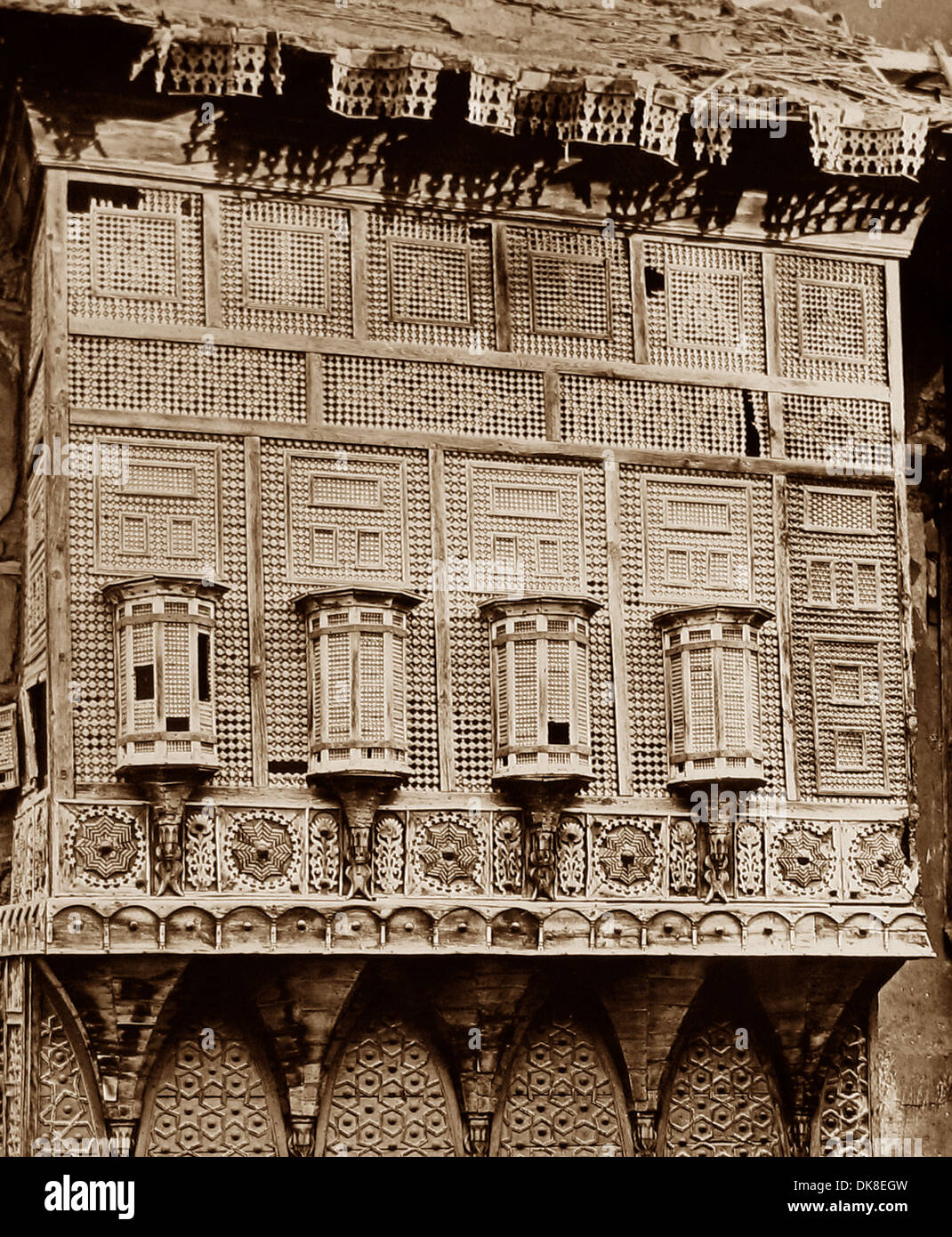 Egypt Cairo latticed window Victorian period Stock Photo - Alamy