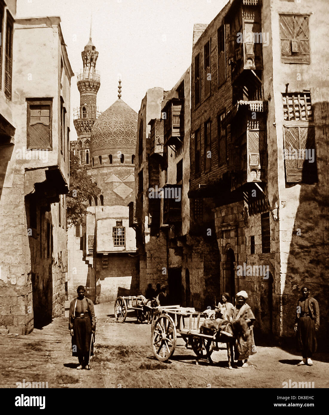 Egypt Street in Cairo Victorian period Stock Photo - Alamy