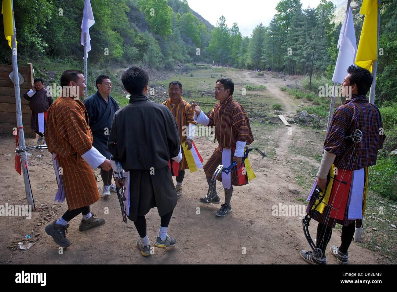 May 8, 2011 - Thimphu, KINGDOM OF BHUTAN - Players wear the traditional ...