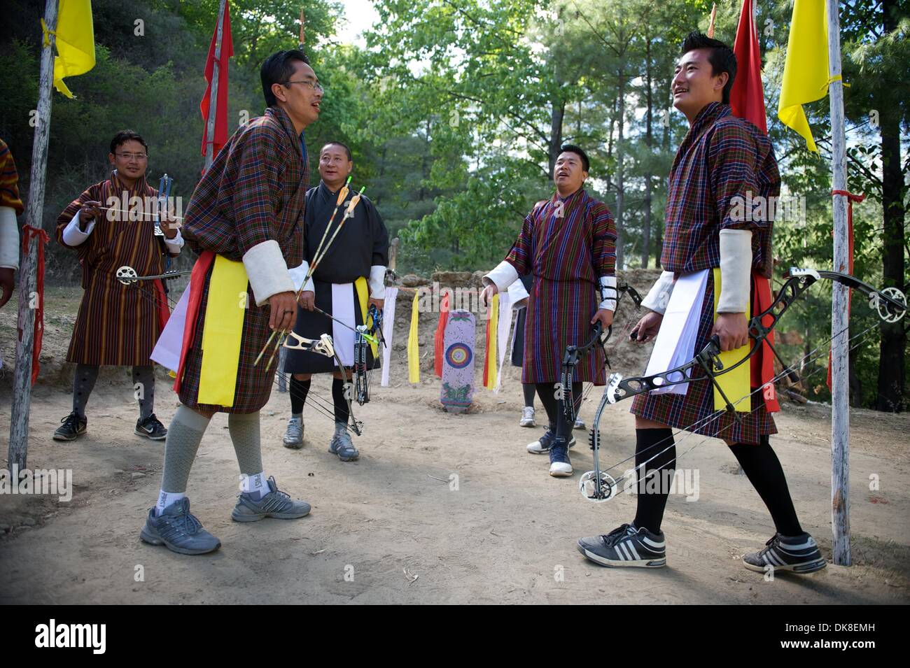 May 8, 2011 - Thimphu, KINGDOM OF BHUTAN - Players wear the traditional ...