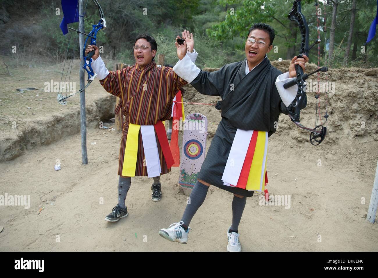 May 8, 2011 - Thimphu, KINGDOM OF BHUTAN - Players wear the traditional ...
